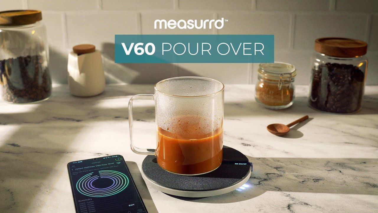 James Hoffmann V60 Pour Over Coffee Brewing ☕️ on the Measurrd Scale ...