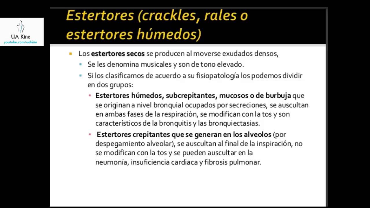 Ruidos Respiratorios Agregados o Adventicios Explicacion - Auscultacion ...