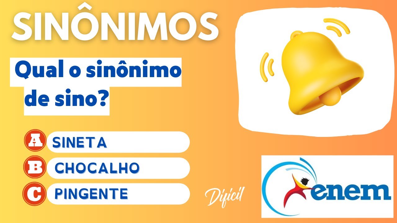 📝(QUIZ) ENEM - 20 perguntas difíceis sobre sinônimos. Só 10% das ...