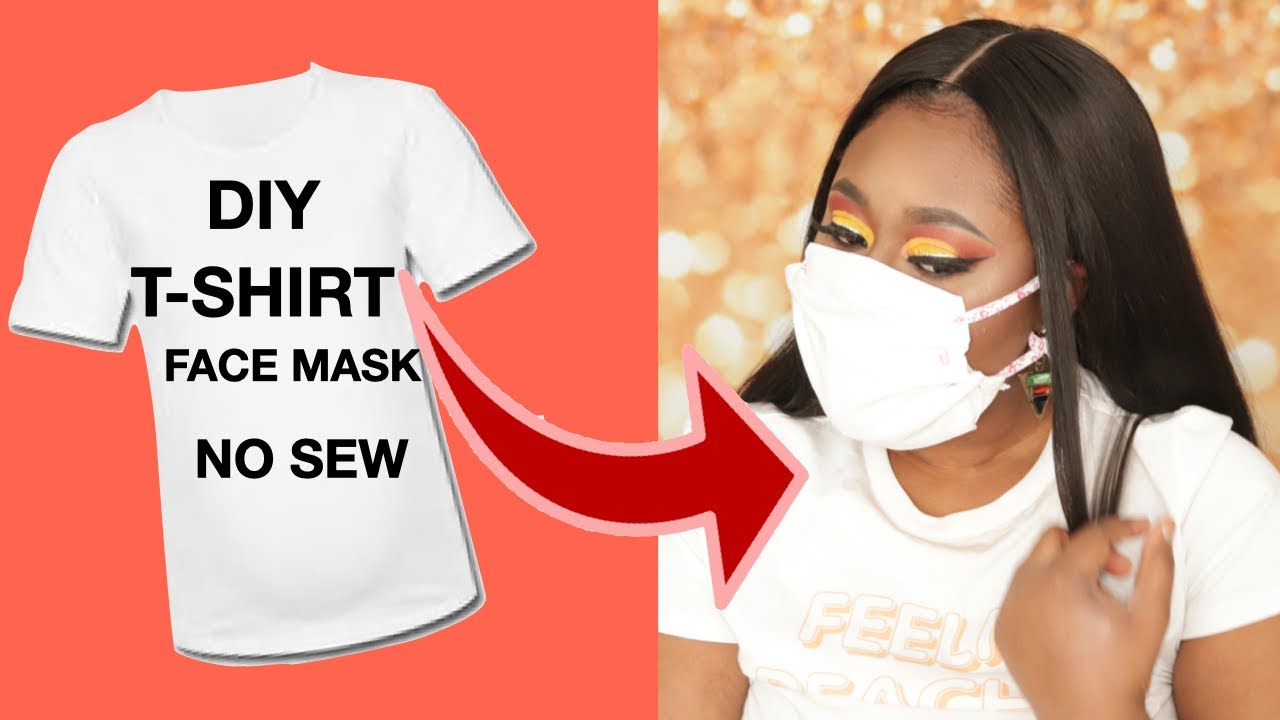 DIY NO SEW face Mask/Just T-shirt & Scissors..... - YouTube
