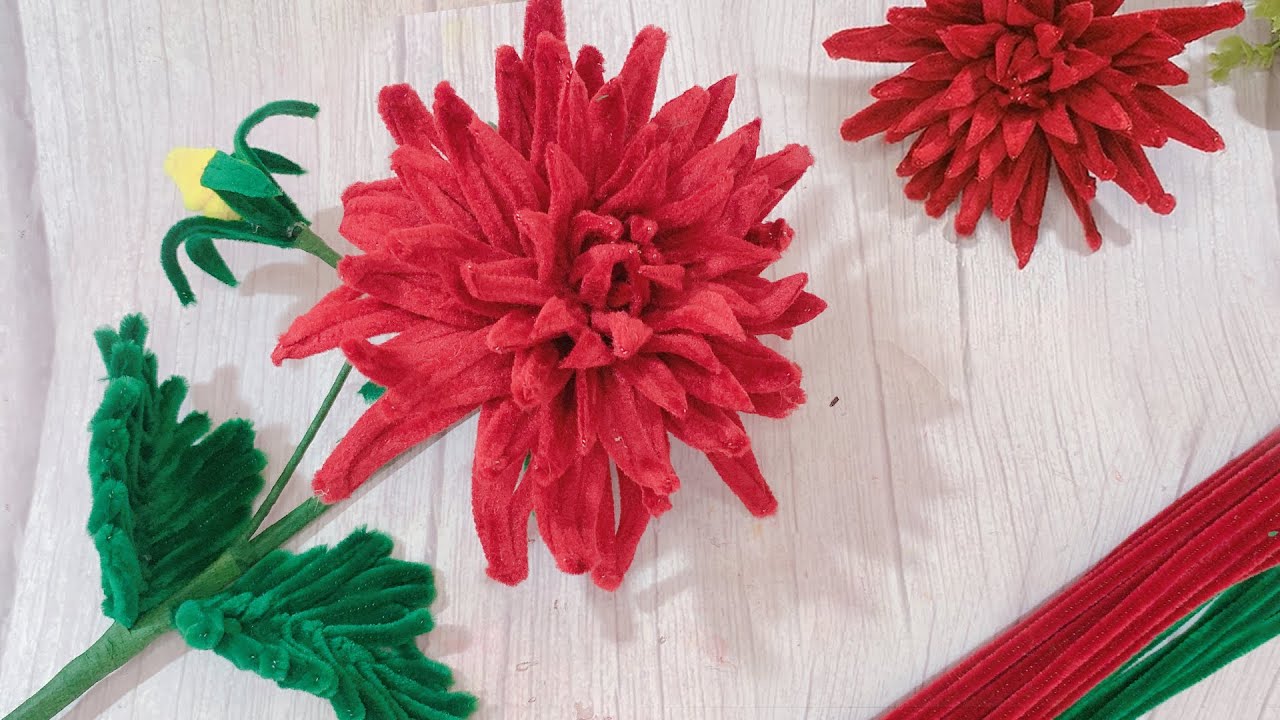 Diy Beautiful Handmade Pipe Cleaner Flower - Handmade Home Decor Gift ...