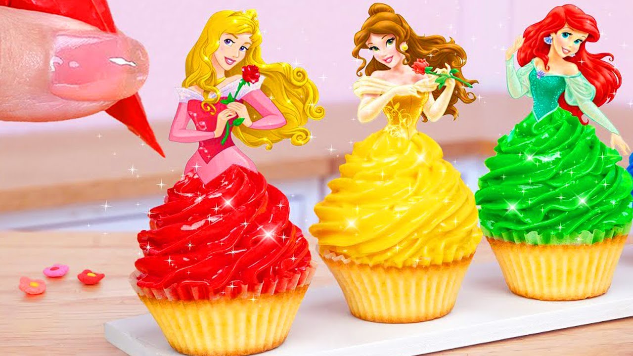 Step by step tutorial on making 5 beautiful disney princess mini cakes ...