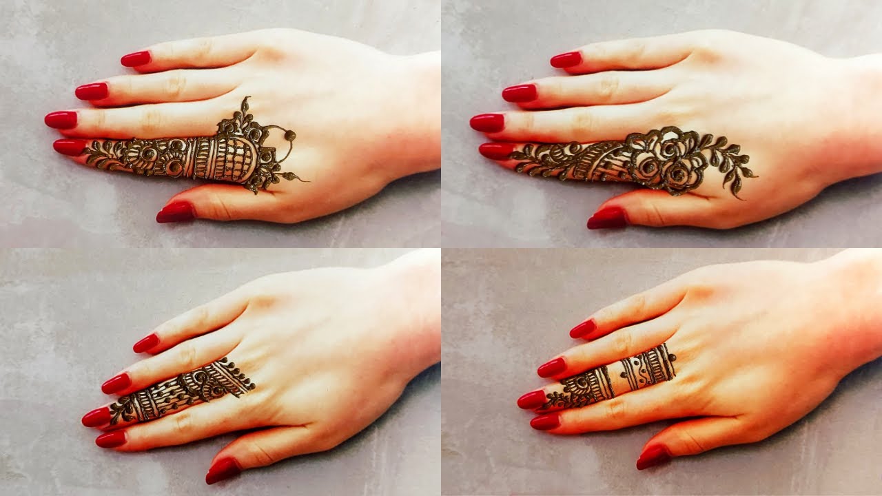 Best 4 Simple and easy one finger henna design | Elegant one finger ...