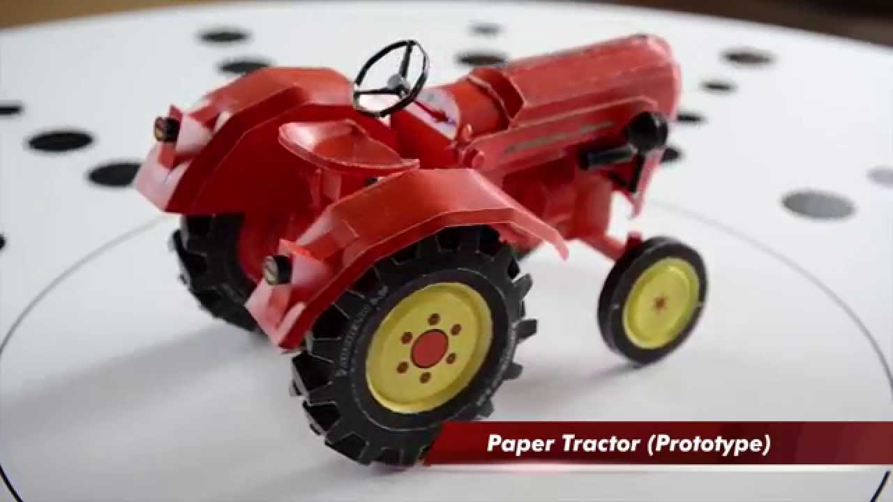 トラクター ペーパークラフト「紙トラ」（paper tractor） - YouTube