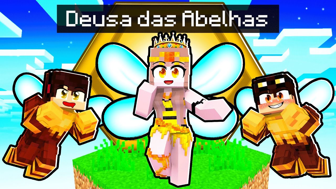 LAYSA é a DEUSA DAS ABELHAS em UM BLOCO no MINECRAFT! - YouTube