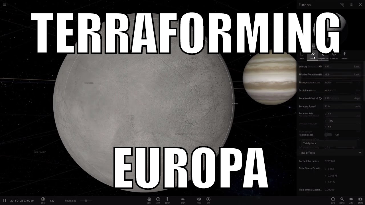 Universe Sandbox² - Terraforming Europa - Moon of Jupiter - YouTube