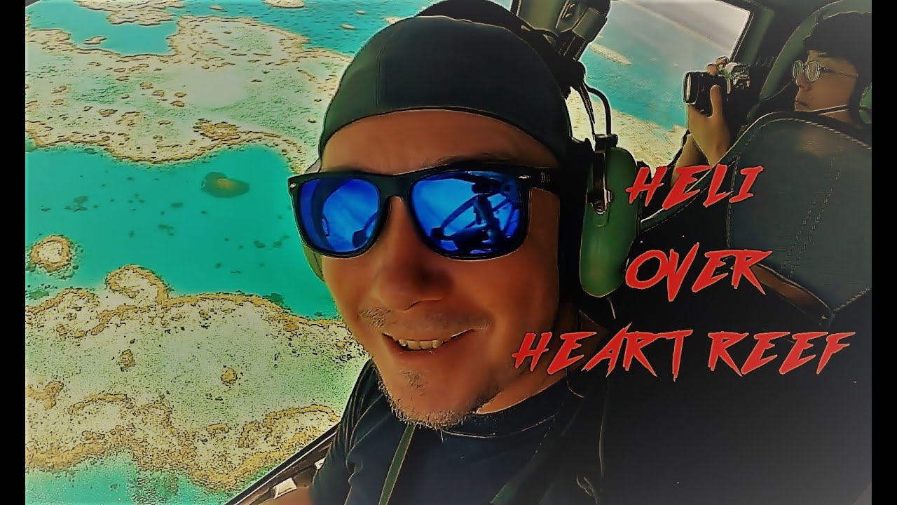 Helicopter ride over the 'Heart reef' : Hardy Lagoon, The Great Barrier ...