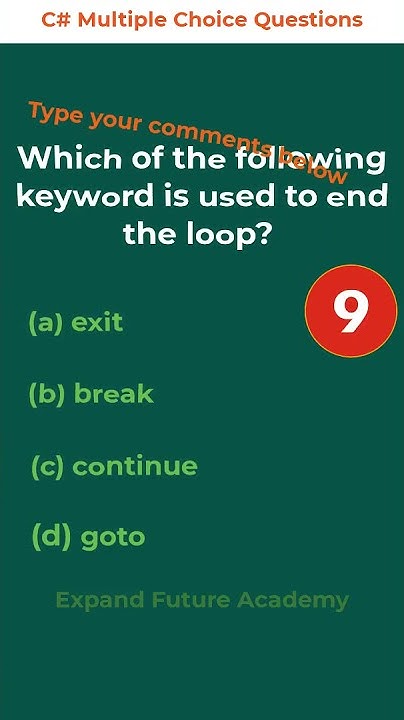 C Multiple Choice Question 021 Expand Future Academy Shorts Csharp Dotnet Programming 