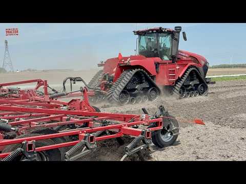 CASE IH 715 QUADTRAC Tractor Field Cultivating at 11 MPH