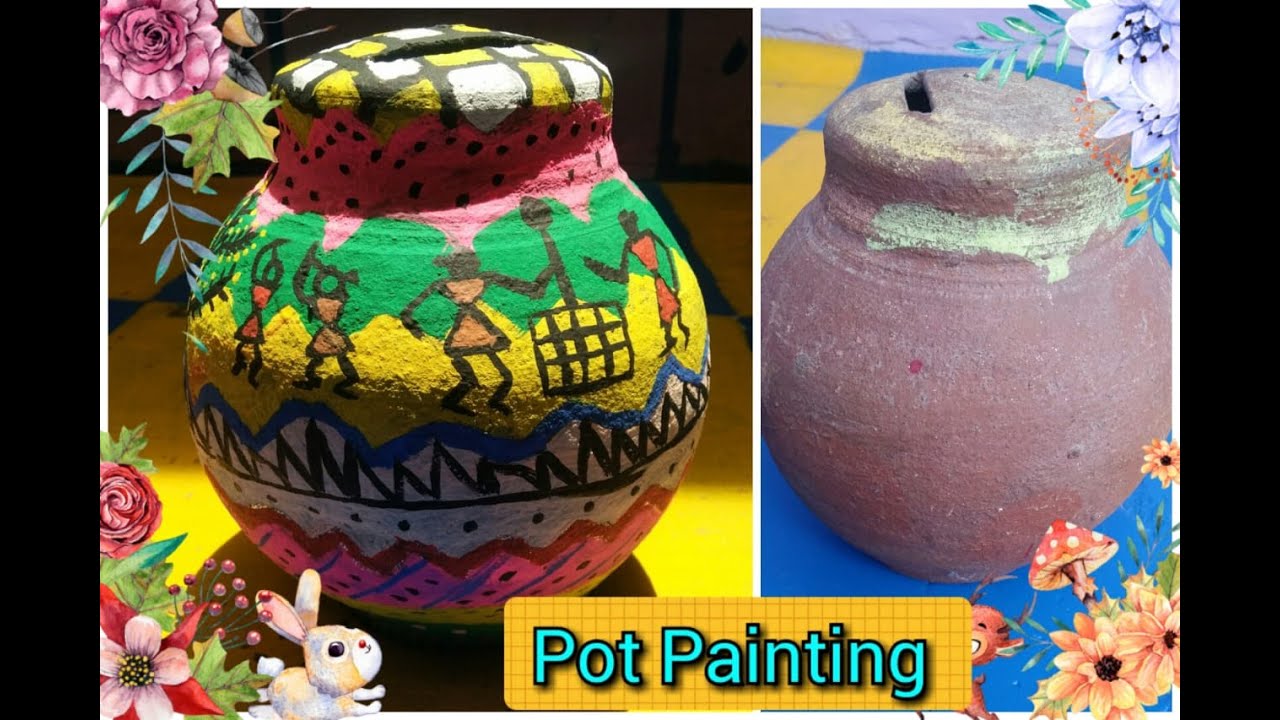 Pot Painting ideas/Simple and easy pot painting🎨 - YouTube