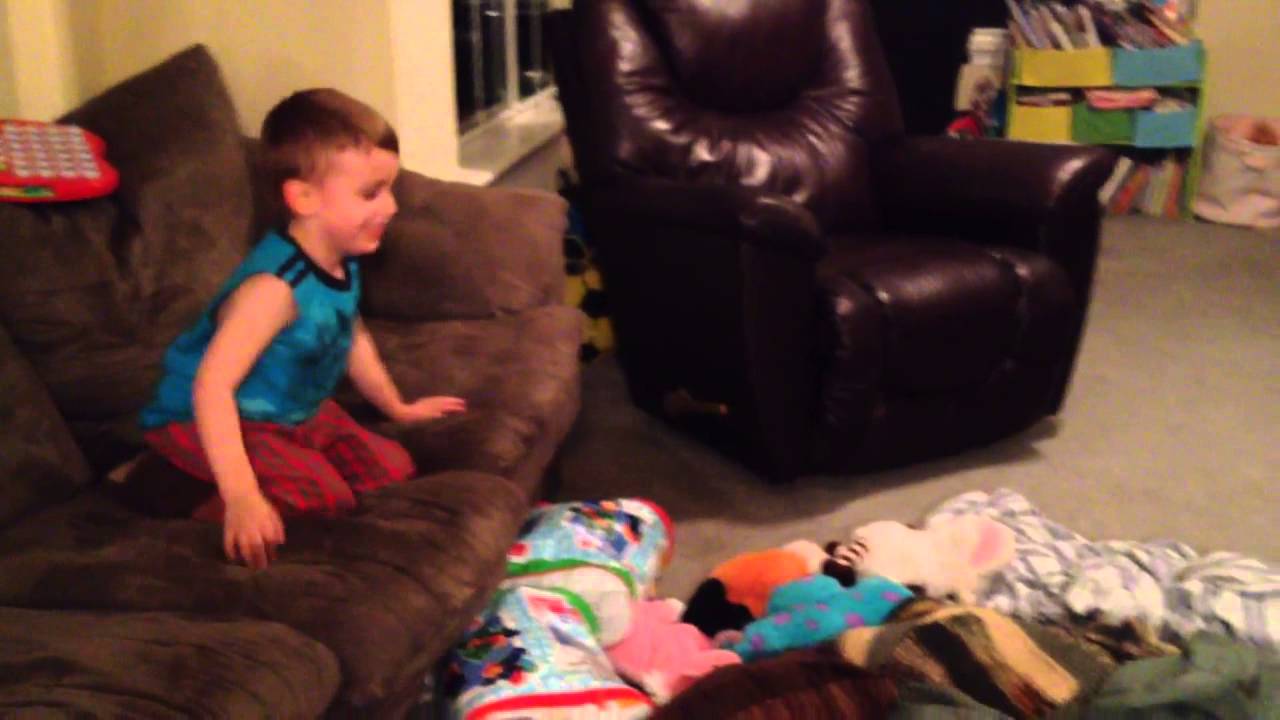 Couch belly flop - YouTube