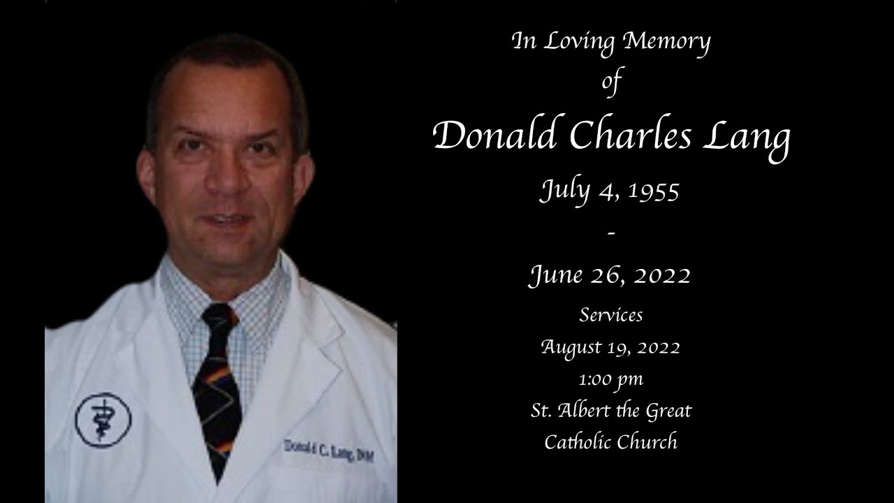 The Services of Donald Charles Lang. - YouTube