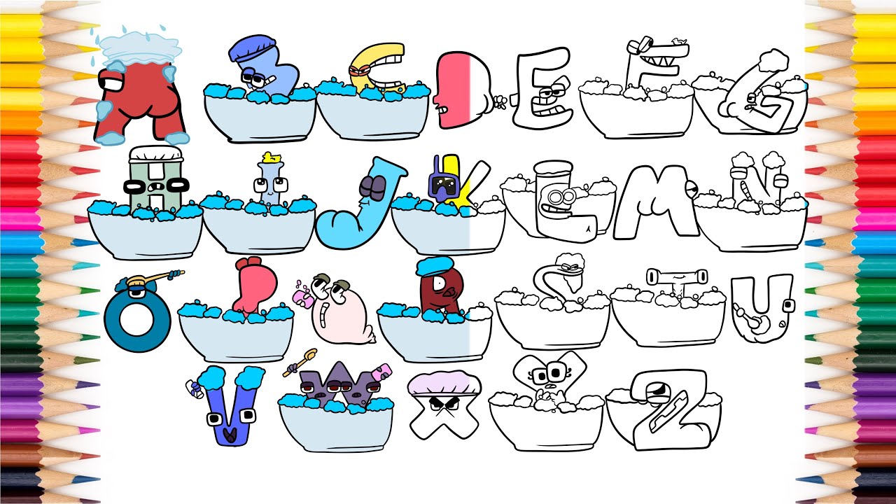 Alphabet lore But they Swimming Coloring pages / Alan Walker - Dreamer ...