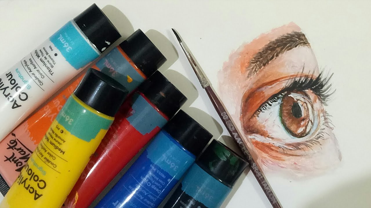 How to Paint an Realistic Eyes/ Acrylic tutorial step by Step - YouTube