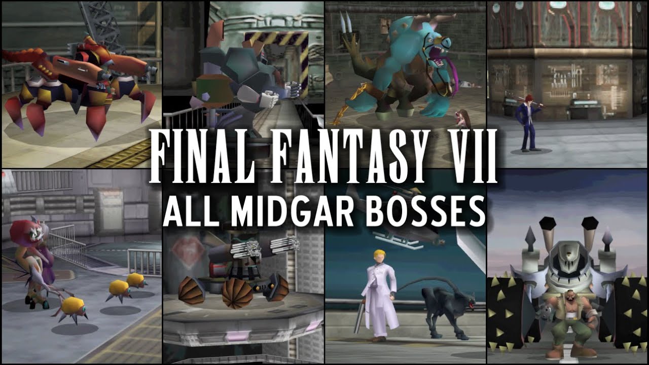 FINAL FANTASY VII (PS1, PS4 PRO) — ALL MIDGAR BOSSES - YouTube
