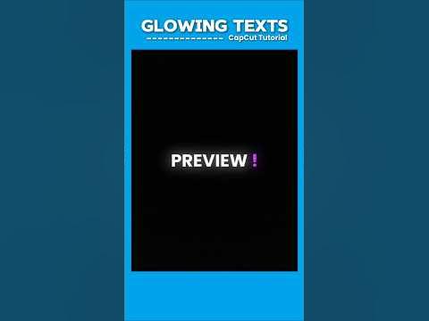 My Glowing Text Tutorial 🔥| CapCut tutorial ! - YouTube