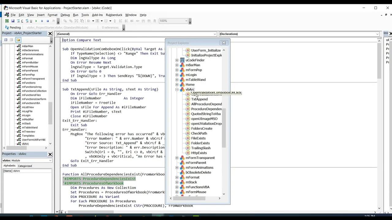 vba Treeview Project Explorer, click to go to element - YouTube