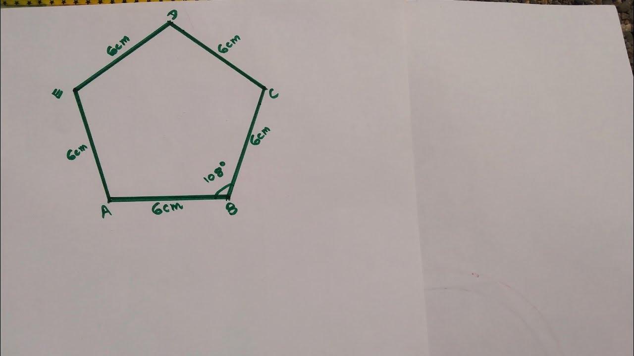 Draw a regular Pentagon using a protractor - YouTube