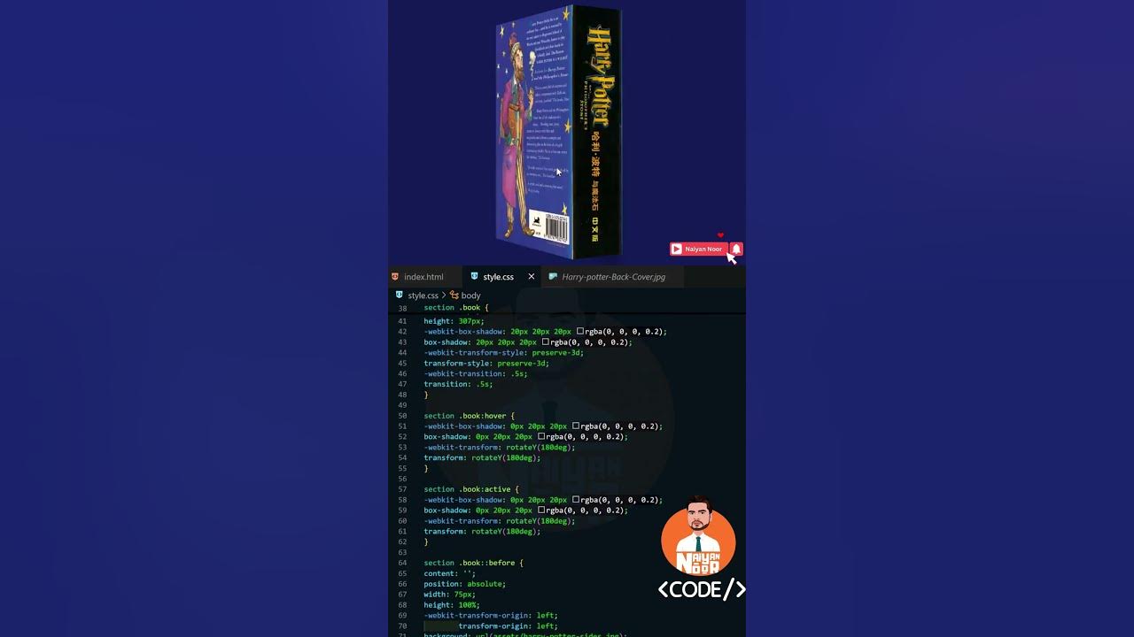 3d Book Hover Effect Coding Naiyannoor Harrypotter Webdesigner Programminglanguage Python