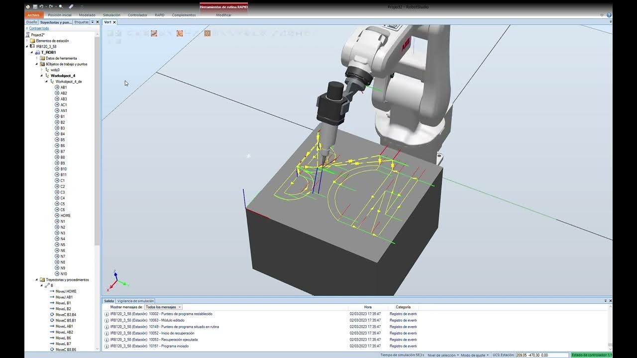 Escribir letras robotstudio - YouTube