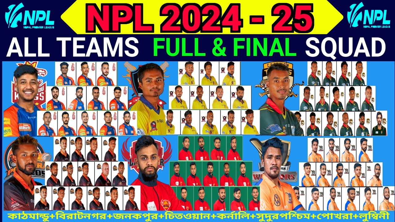 NPL 2024 - All Teams Full & Final Squad | Nepal Premier League 2024 ...