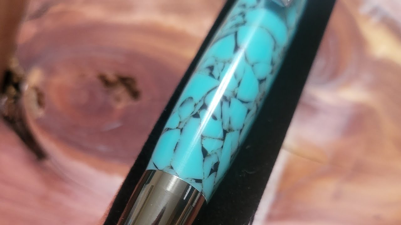 the Kelly pen ( crushed turquoise acrylic blank) - YouTube