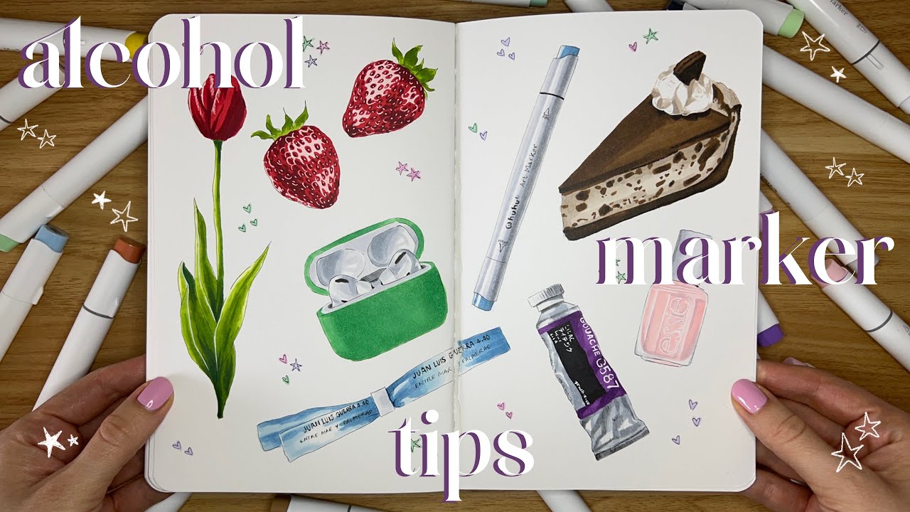 illustrating with alcohol markers 🍓 tips with Ohuhu markers - YouTube
