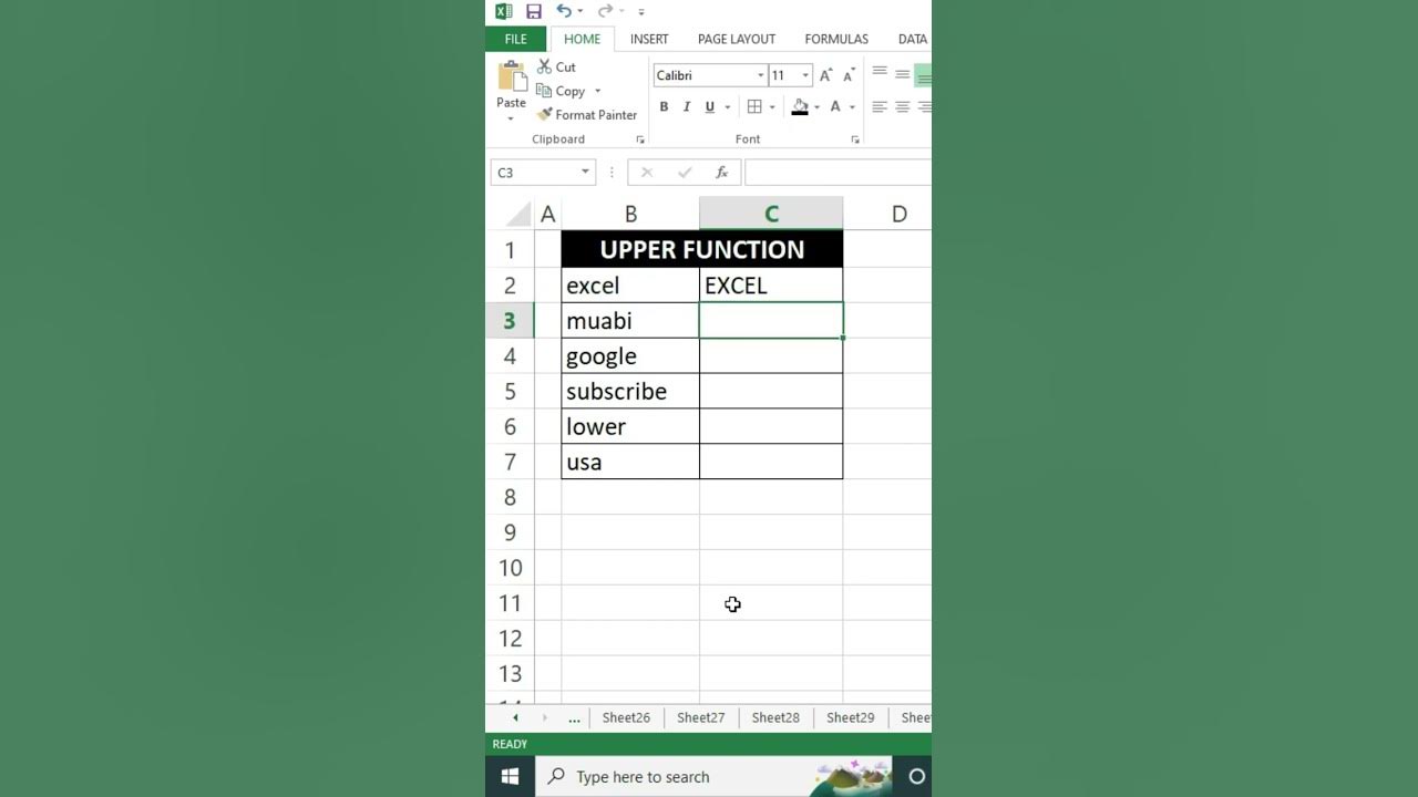 UPPER function-Excel Tips | Muabi Design - YouTube