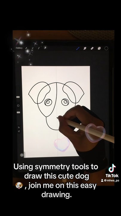 How to draw a cute dog #symmetrydrawing #symmetry #dog #puppy # ...