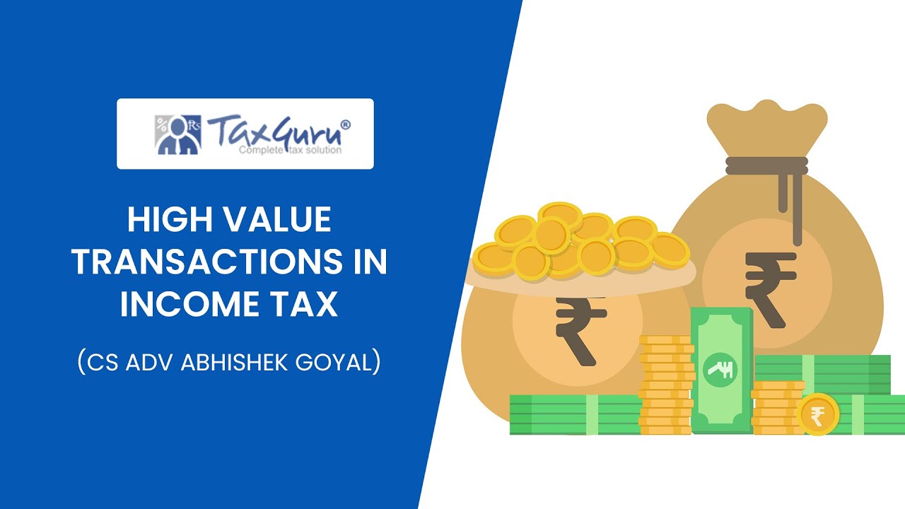 High Value Transactions in Income Tax - YouTube