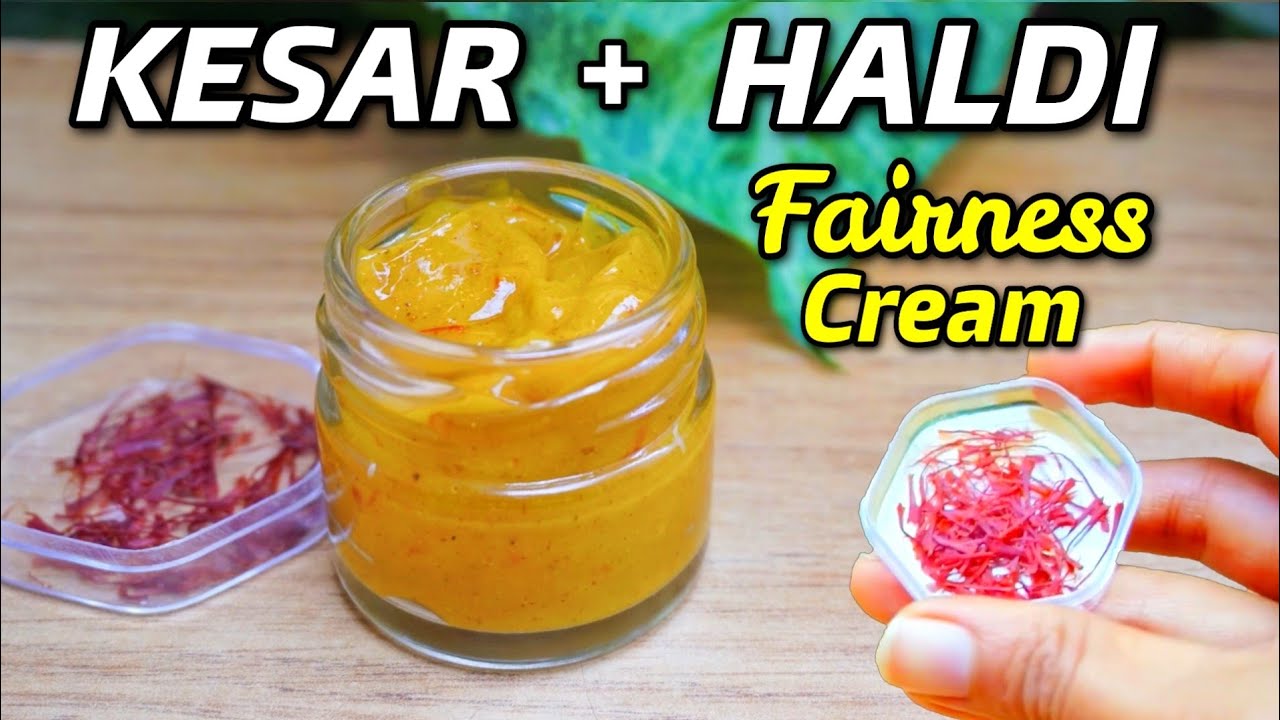 Kesar + Haldi Fairness Cream| How To Make Saffron Cream At Home ...