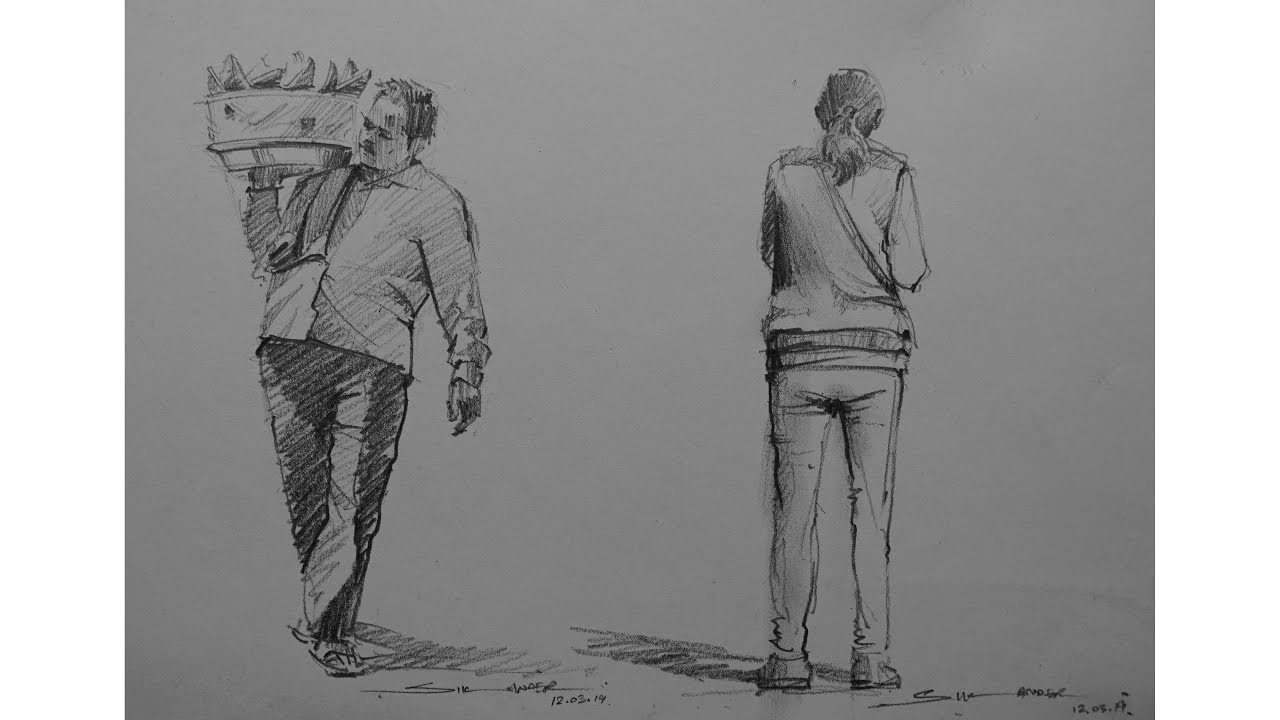 quick figure sketching with pencil by sikander singh - YouTube
