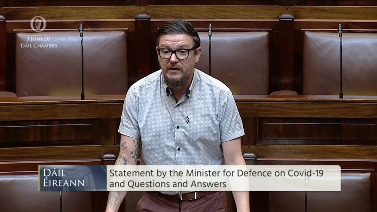 Mark Ward T.D. questioning the Minister of Defence 3/6/20 - YouTube