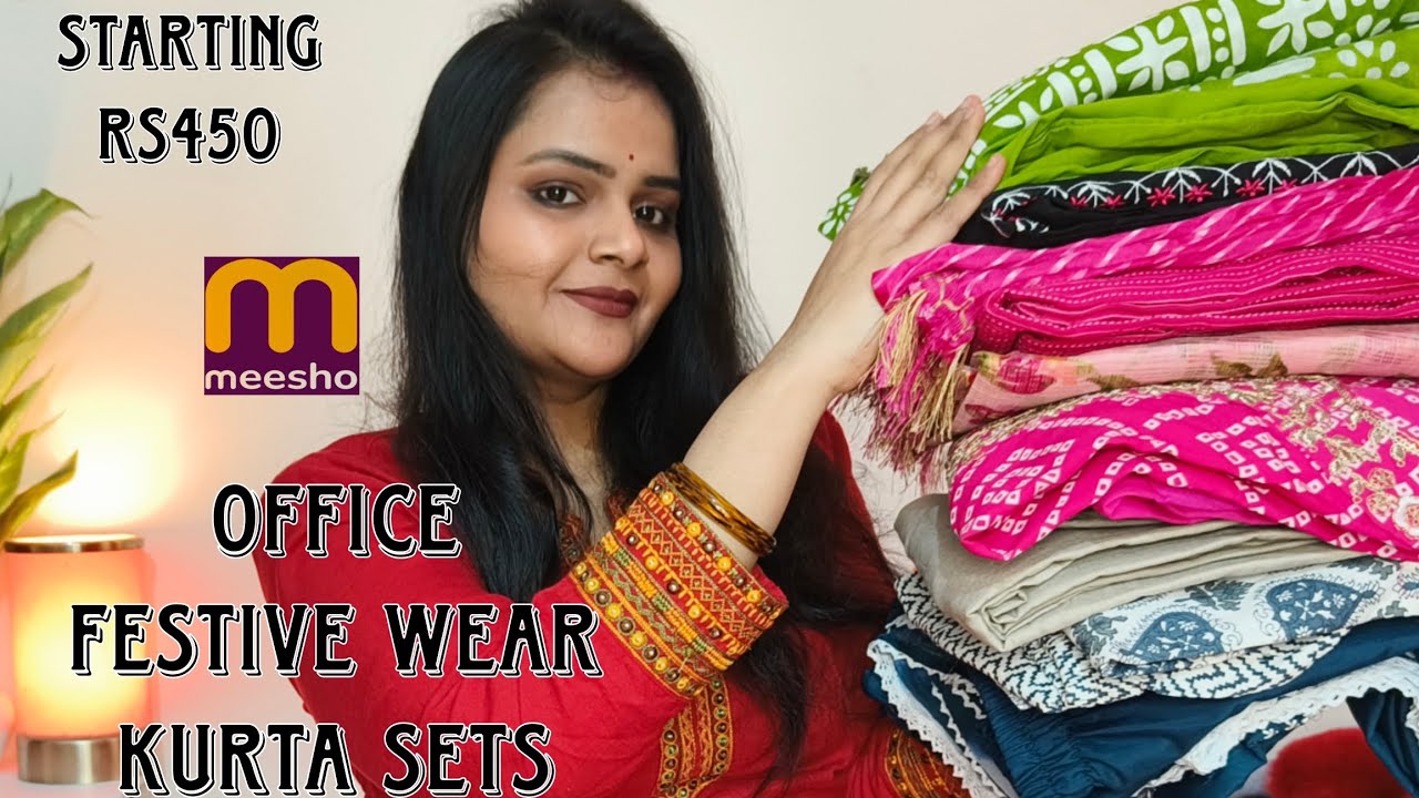 "HUGE" MEESHO OFFICE/ FESTIVE WEAR KURTA SET HAUL 🛍️|| 450rs-550rs ...