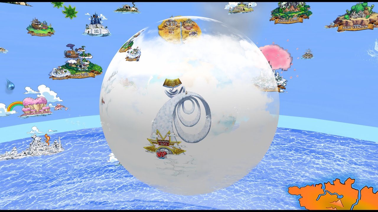 Globe World Map One Piece Visual Interactive with Skypiea and White Sea ...