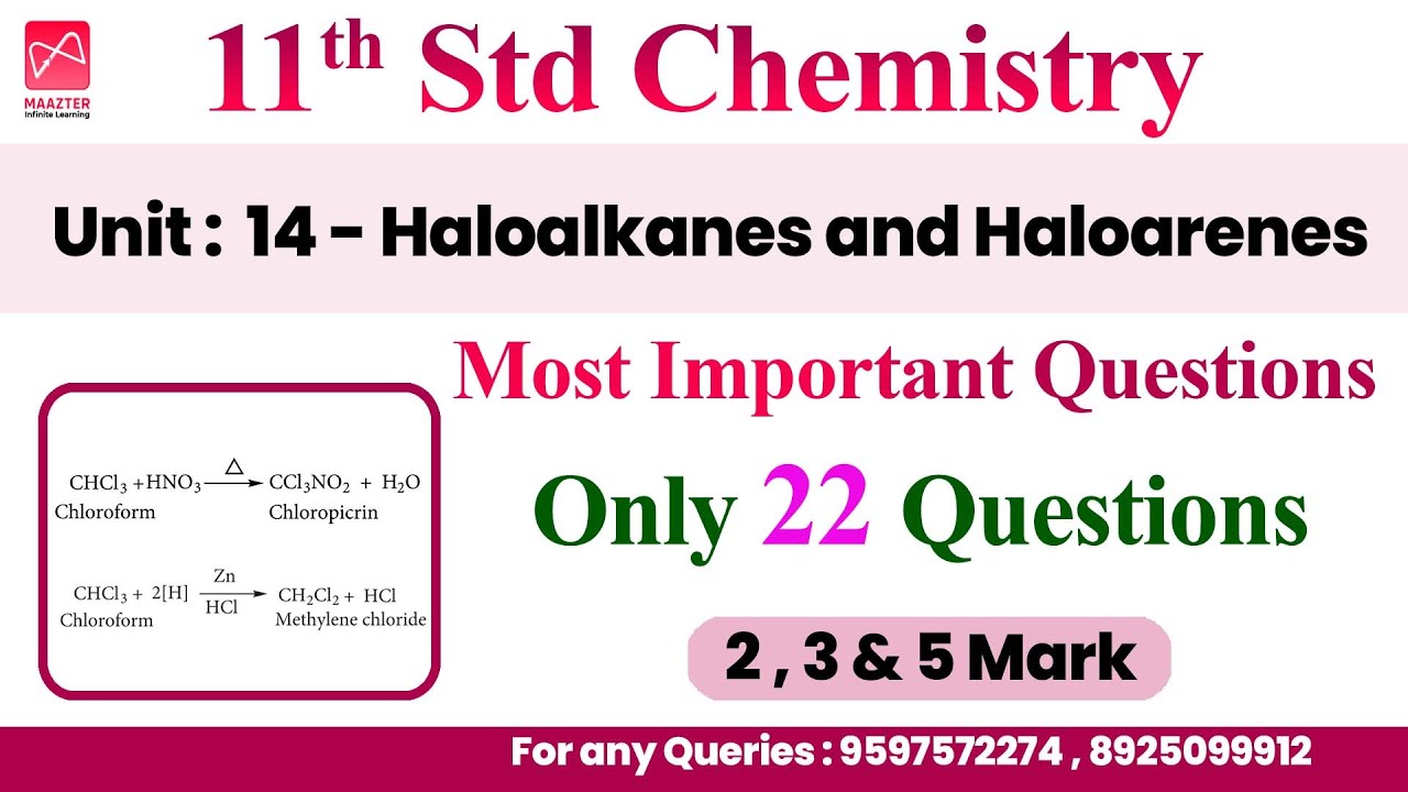 11th Std Chemistry | Unit -14 | Most Important Questions | Only 22 ...