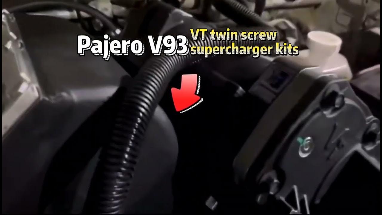 Mitsubishi Pajero v93 6G72 engine with VT twin screw supercharger. More power - YouTube