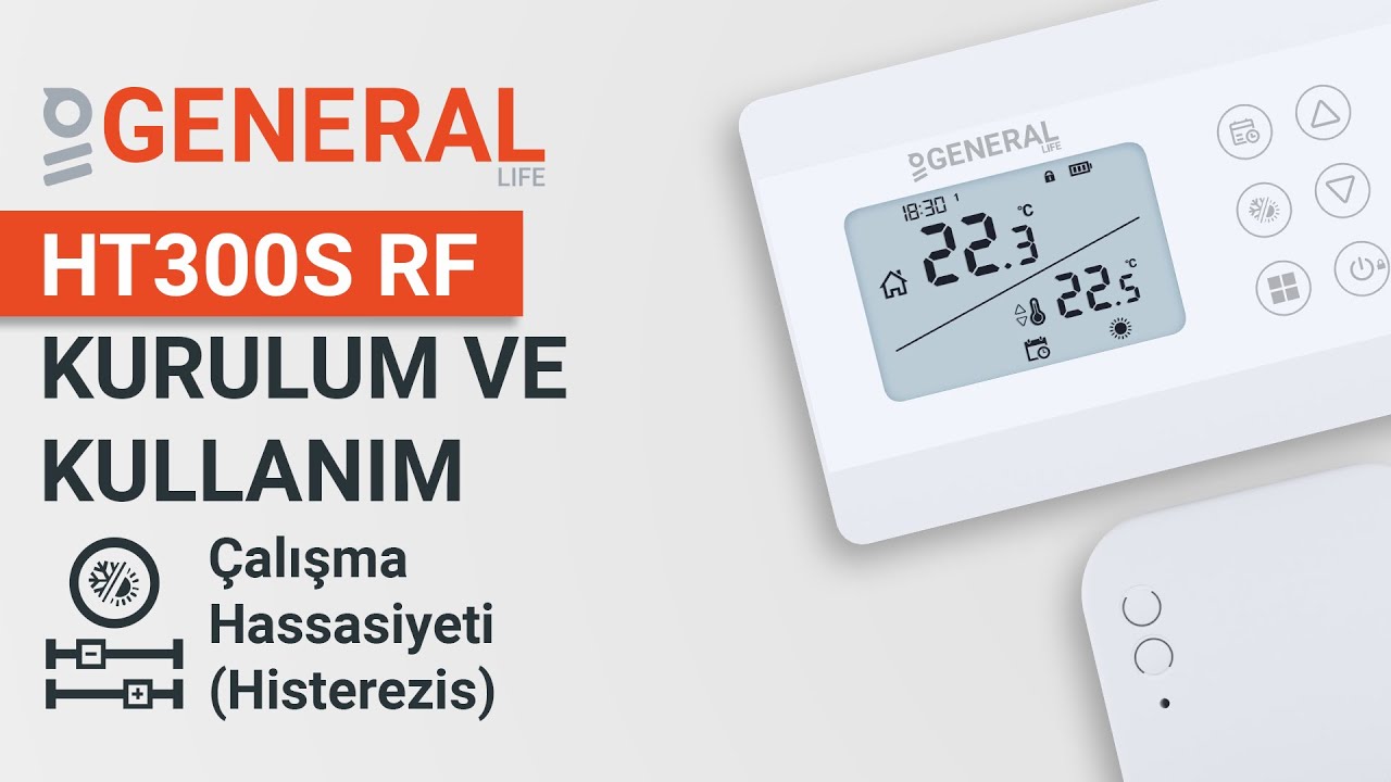GENERAL HT300S RF - Haftalık Programlı Kablosuz Oda Termostatı - YouTube