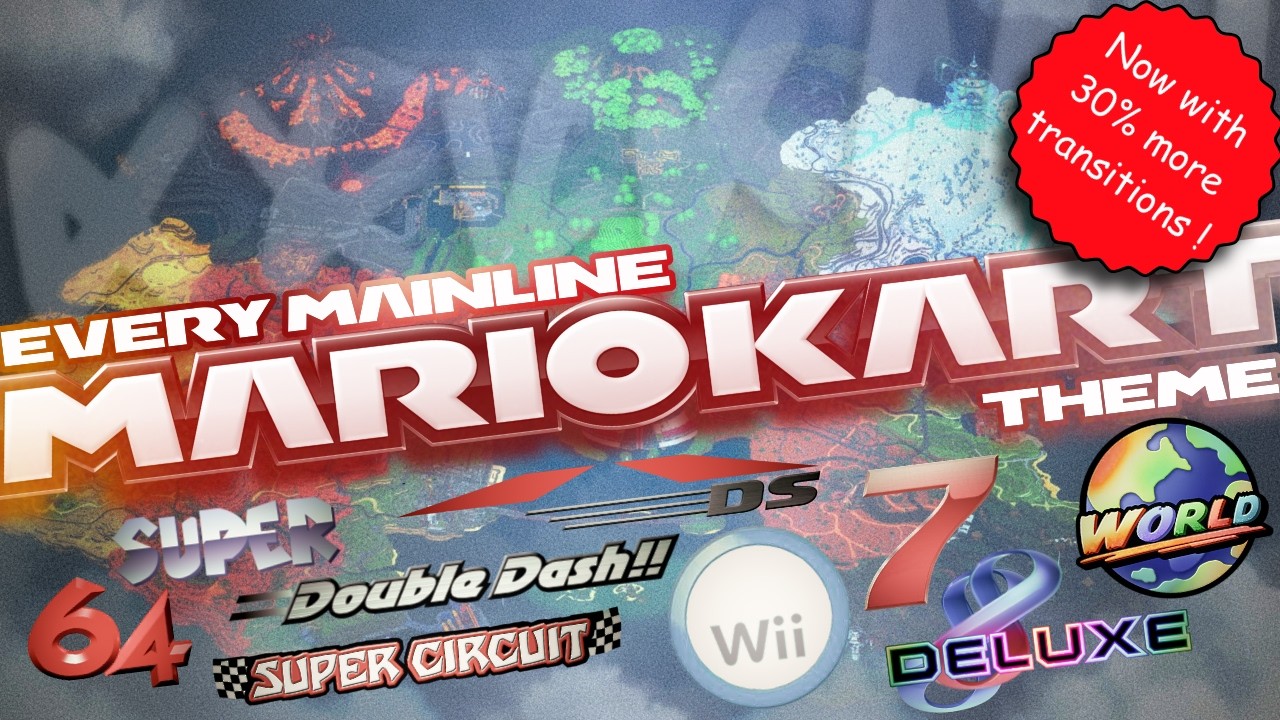 Every MAINLINE Mario Kart theme with PERFECT transitions - YouTube