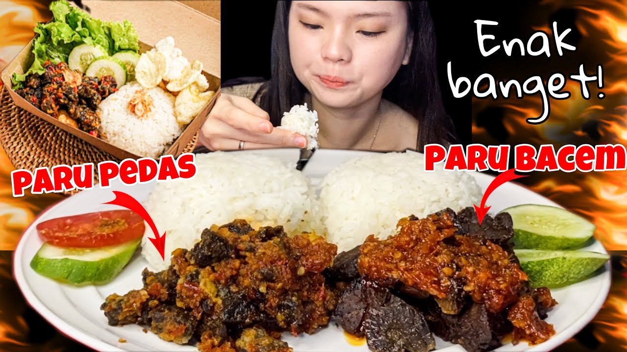 MUKBANG NASI PARU PEDAS & PARU BACEM🔥 ASLI ENAK PARAH NIH PARU ...