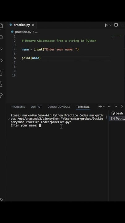 Remove Whitespace From A String In Python Python Programming Learnpython Youtube