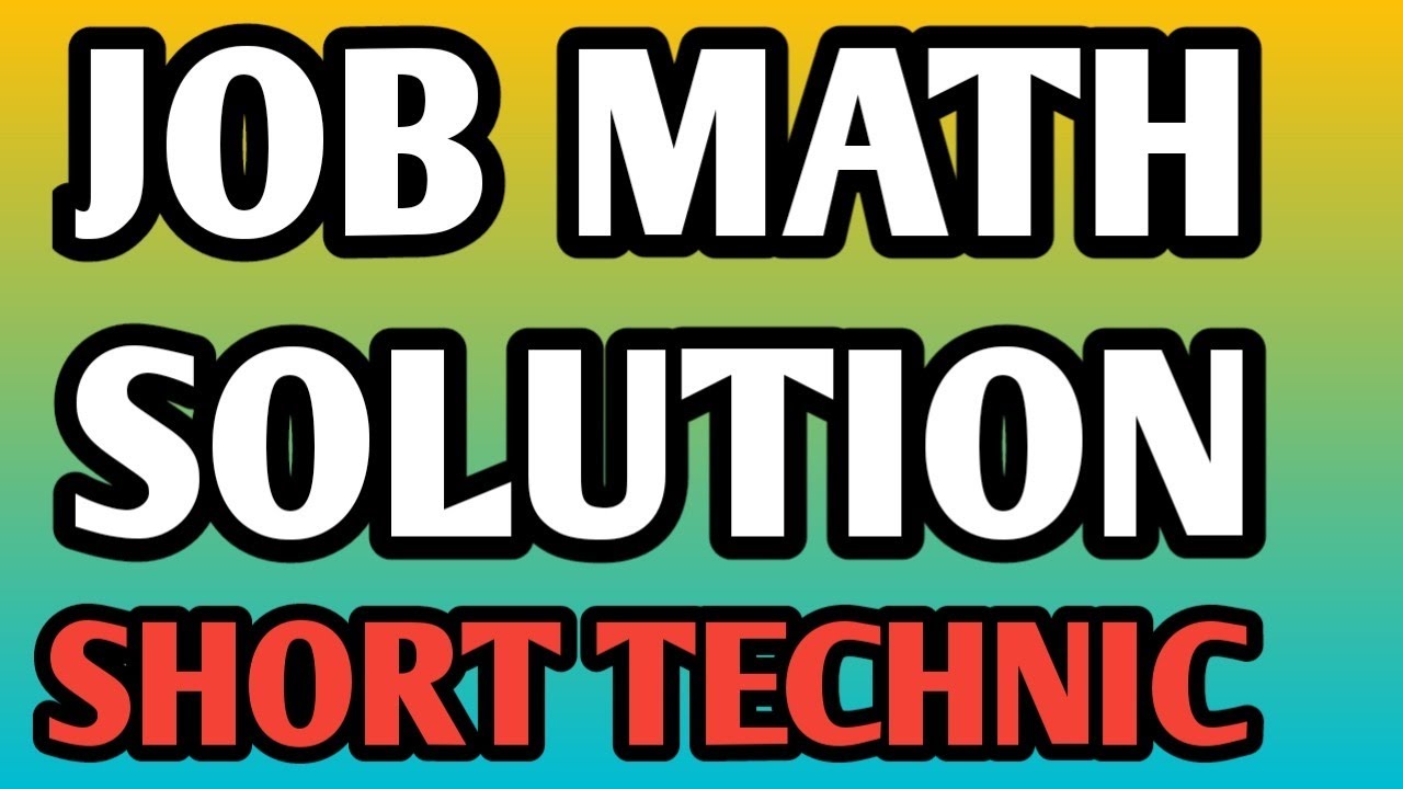Job Math solution Short Technic | Job math | Math short Technic. - YouTube