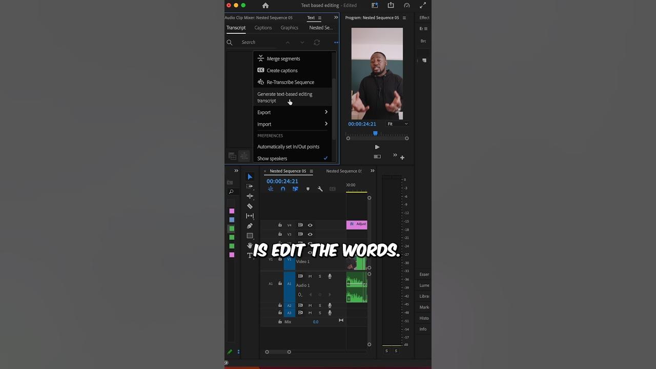 Descript and Adobe Premiere Pro Beta Text Based Video Editing. Transcript Vs Timeline. - YouTube