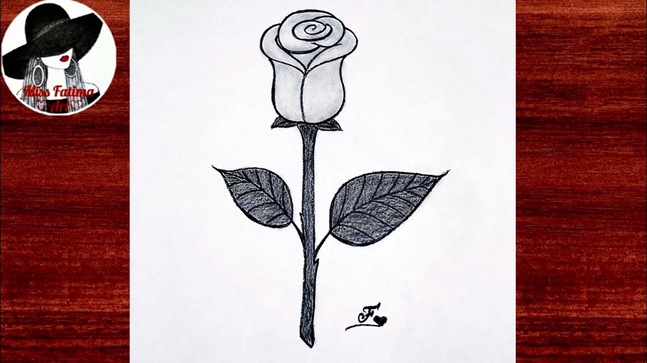 How To Draw A Rose Step By Step | Very Easy Rose Drawing - YouTube