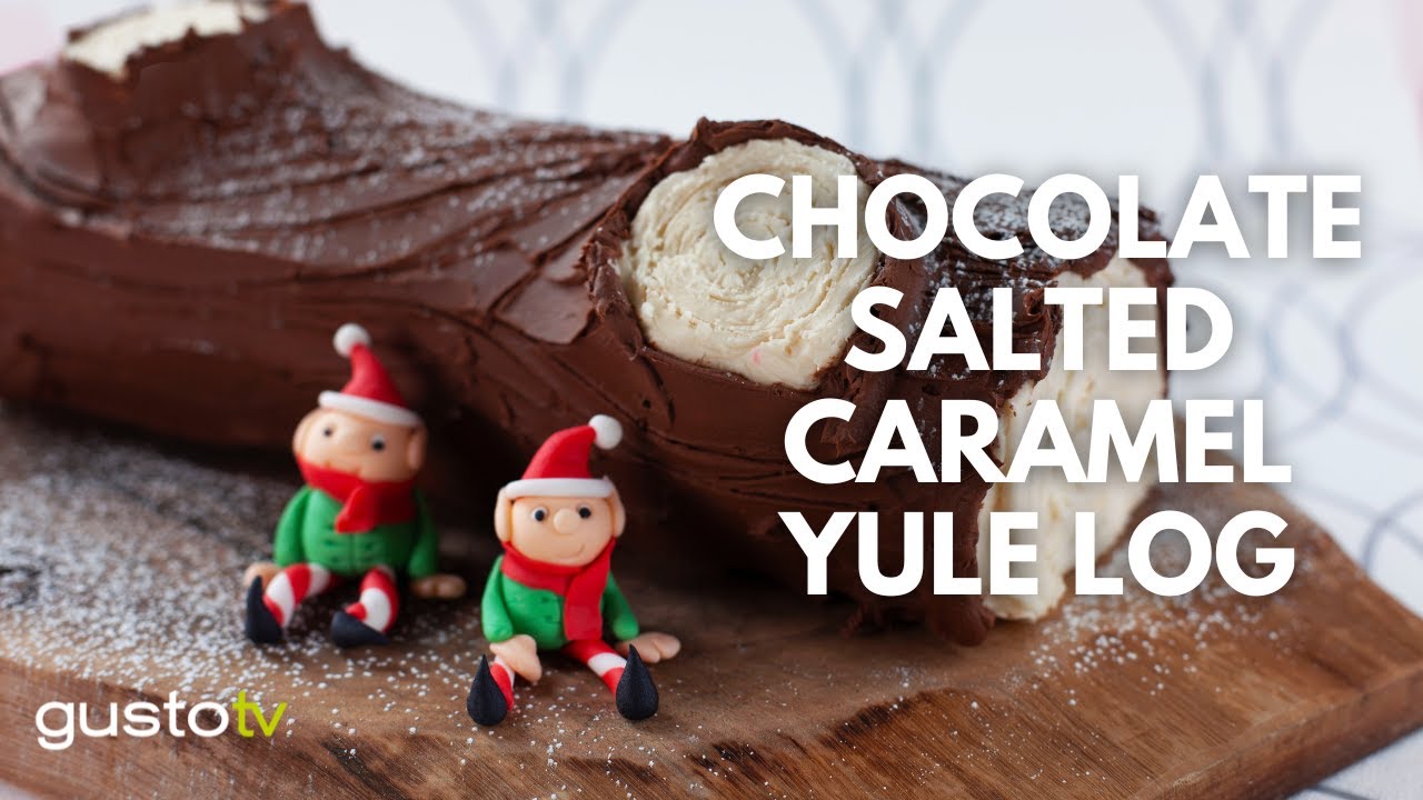 Chocolate Salted Caramel Yule Log | Big Wow Deserts - YouTube