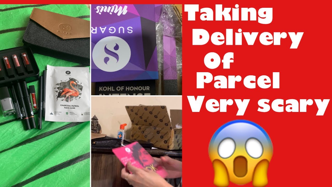 Taking the delivery of the parcel from SUGAR COSMETICS - YouTube