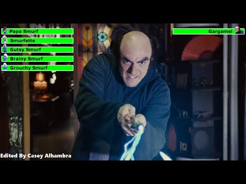 Smurfs (2011) Magic Book Shop Scene with healthbars