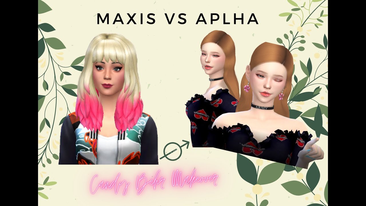 Candy Behr MAKEOVER (KOREAN STYLE) - The Sims 4 CAS Aplha Vs Maxis ...