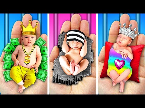 Rich Vs Broke Vs Giga Rich Pregnant In Jail! Wednesday vs Barbie! DIY Ideas
