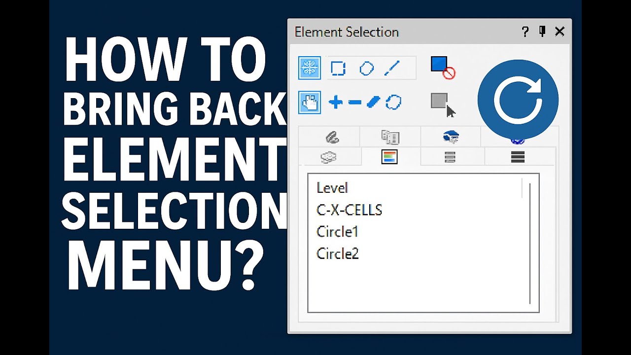 MicroStation 2024 - How To Bring Back Selection Tool Bar (Tool Settings ...
